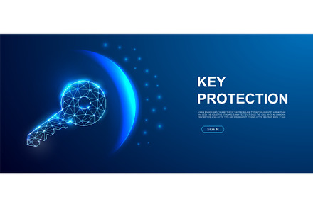 3d Key low poly symbol, a Technology Illustration by GraphiShop