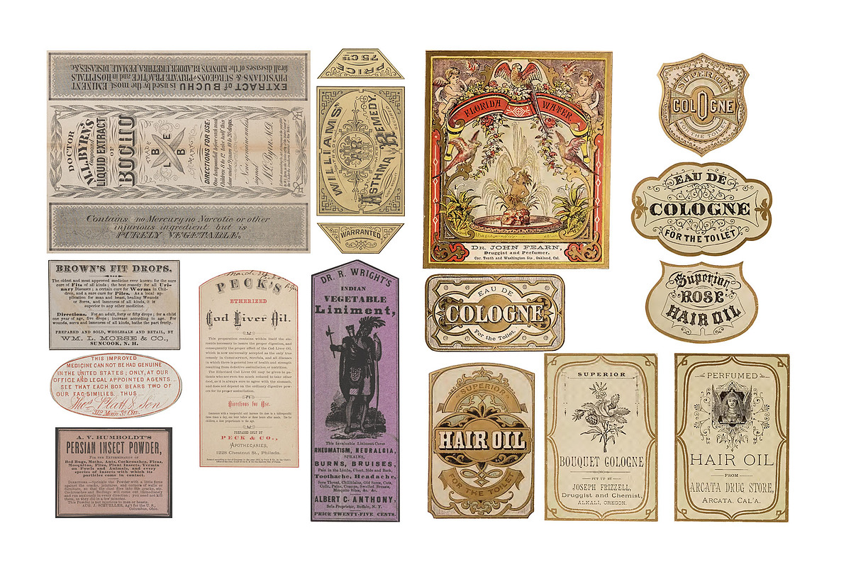 Victorian Medicine Labels Stage Props