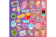 Patch stickers vector sticky patching badge or embroidery for patchwork ...