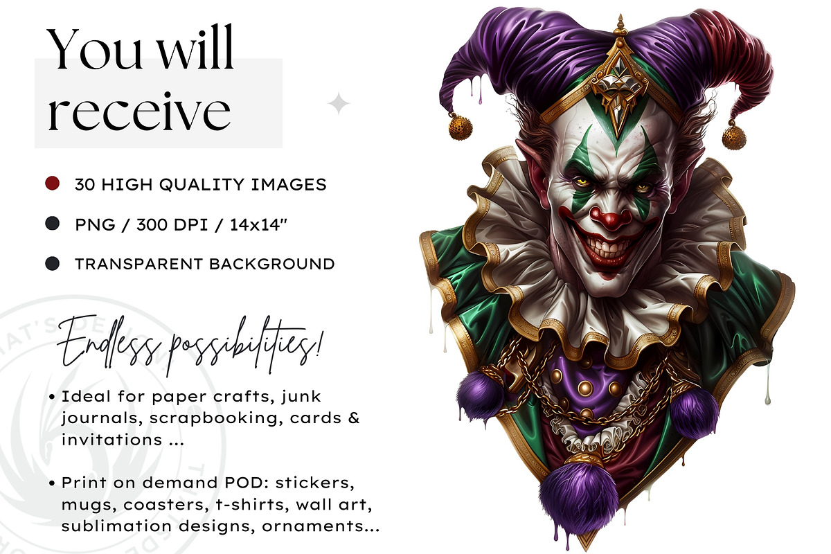 Demonic portraits clipart set, a Person Illustration by ThatsDesign Art