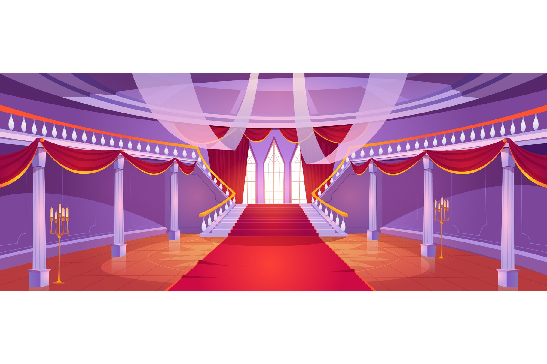 Hall interior with staircase in | Graphic Objects ~ Creative Market