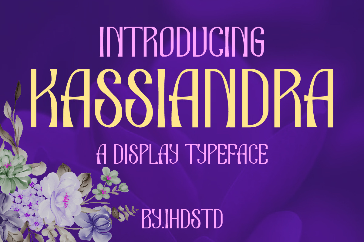 Kassiandra Display Font Typeface, a Sans Serif Font by IHDSTD