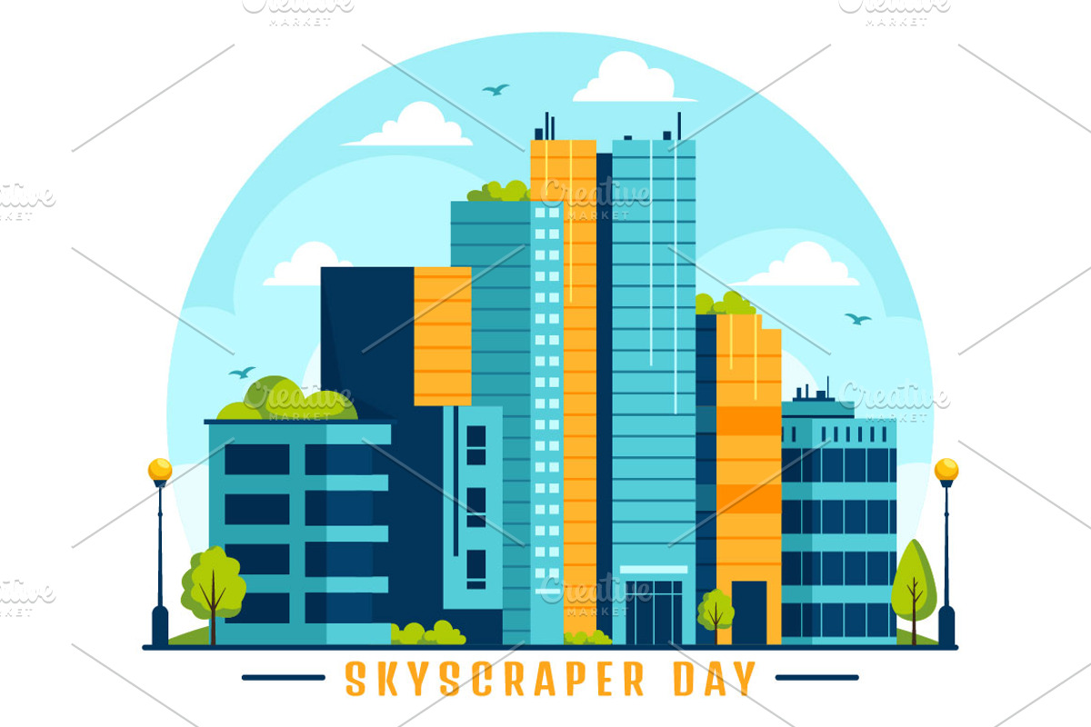 10 Skyscraper Day Illustration, an Object Illustration by denayunebgt
