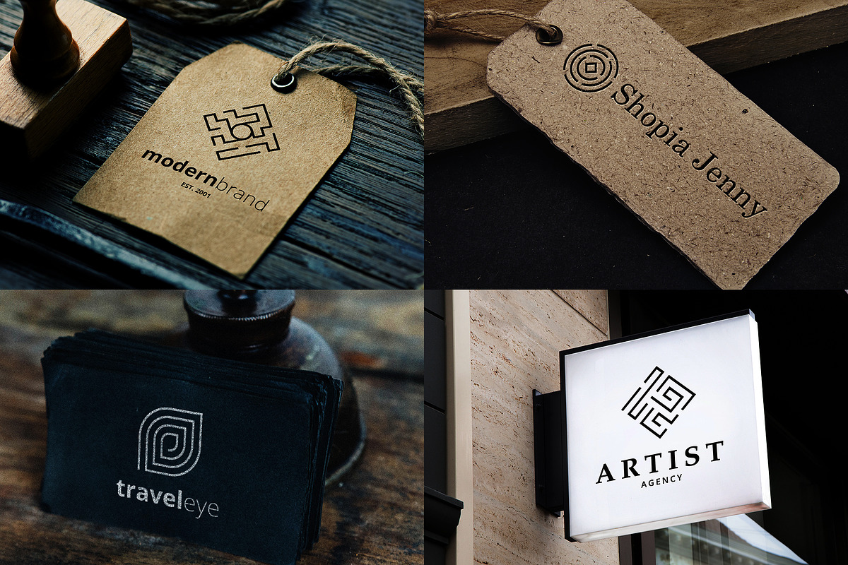 Geometric Maze Logos + Templates, a Branding & Logo Template by ...