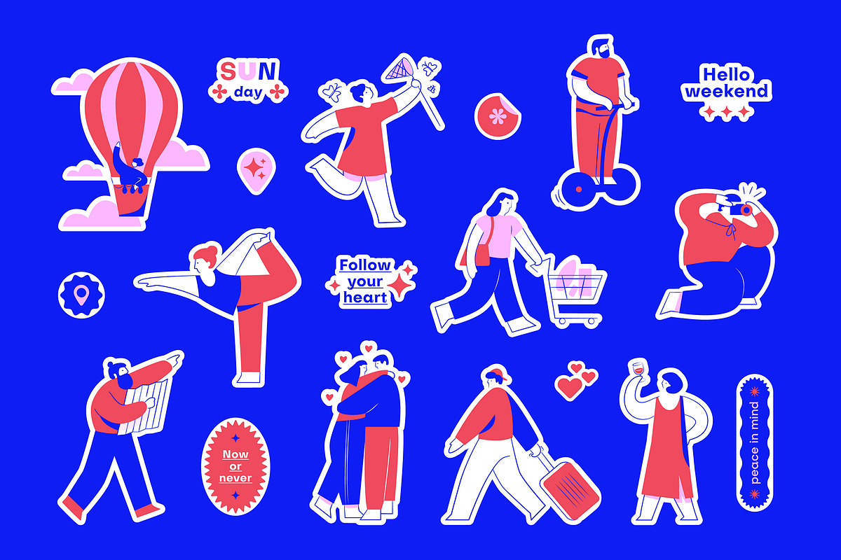 Summer activities sticker pack