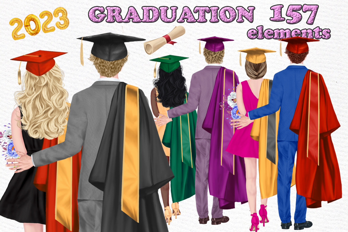 Graduation Clipart,Graduation Toga, a Person Illustration by LeCoqDesign