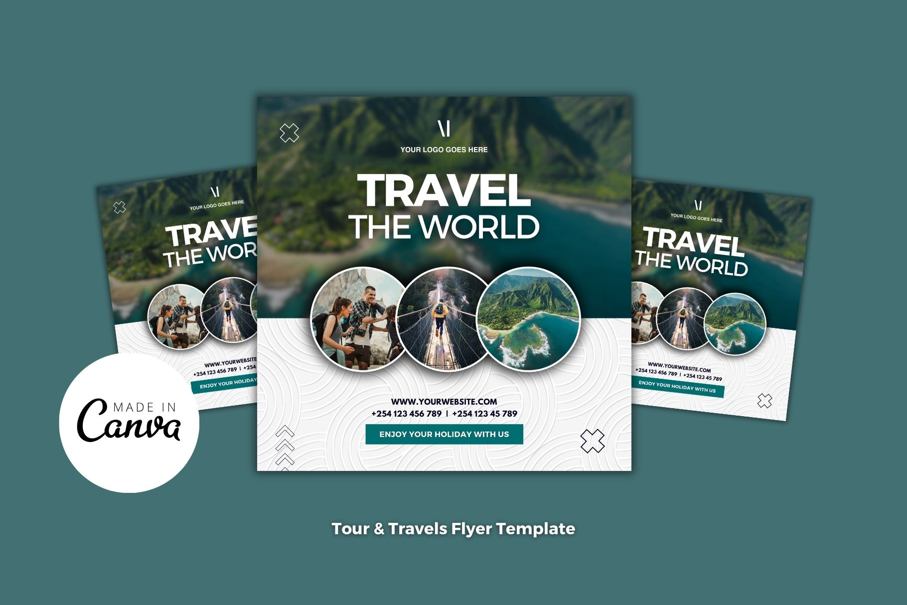Tour & Travel Canva Flyer Template, a Social Media Template by MK Creatives