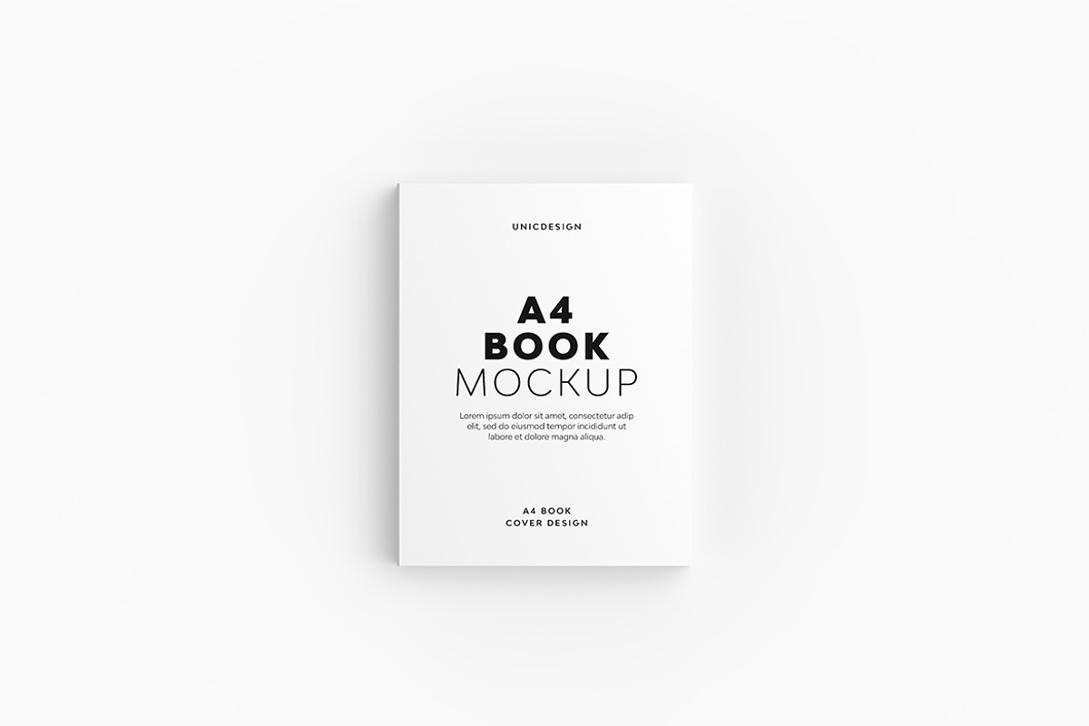 A4 Book Mockup, a Print Template by UnicDesign