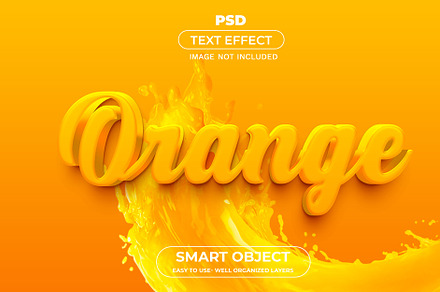 Orange 3D Editable psd Text Effect | Actions ~ Creative Market