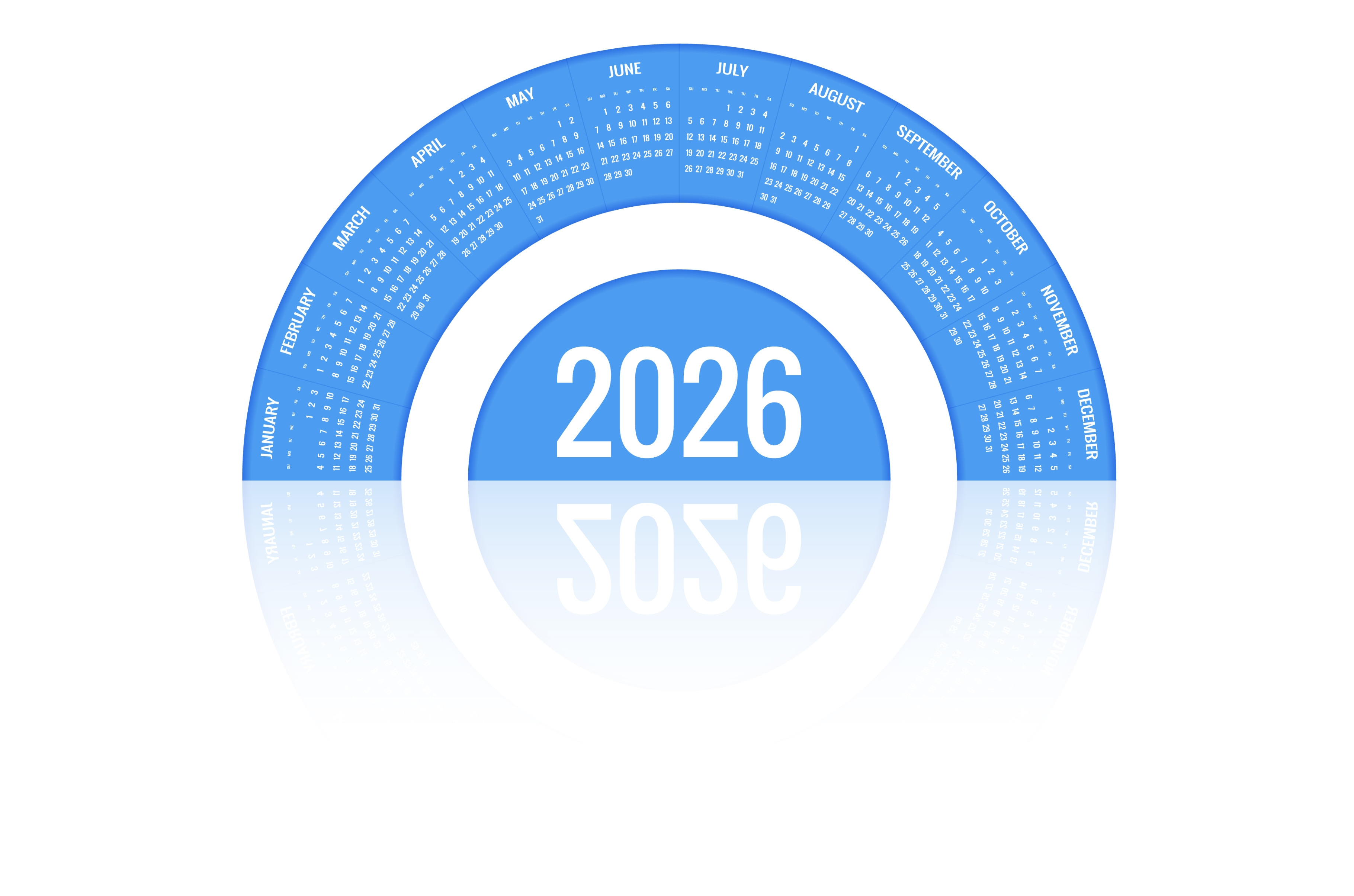 Circular Calendar planner for 2026, a Texture Illustration by Golden ...