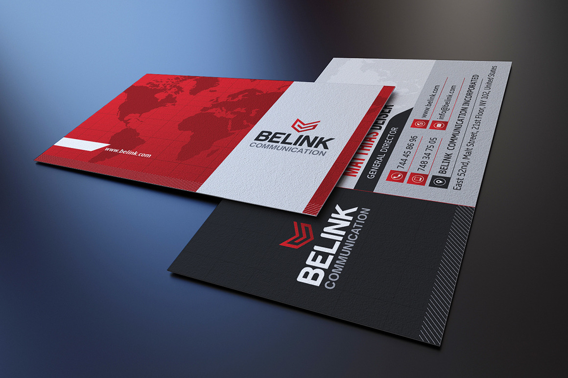 Red Corporate Business Card, a Business Card Template by Marvel