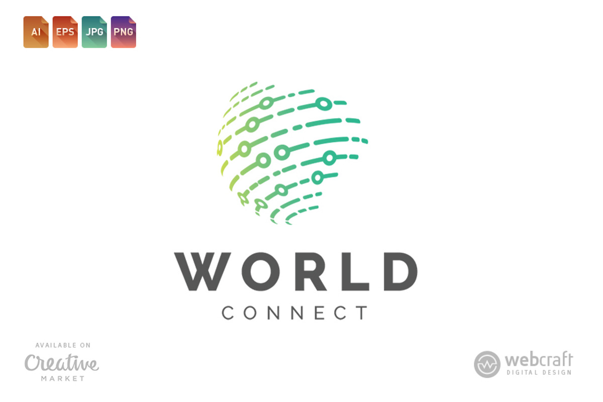 World Connect Logo Template, a Branding & Logo Template by WebCraft