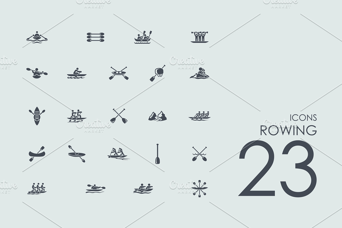 23 Rowing icons, an Icon by Palau