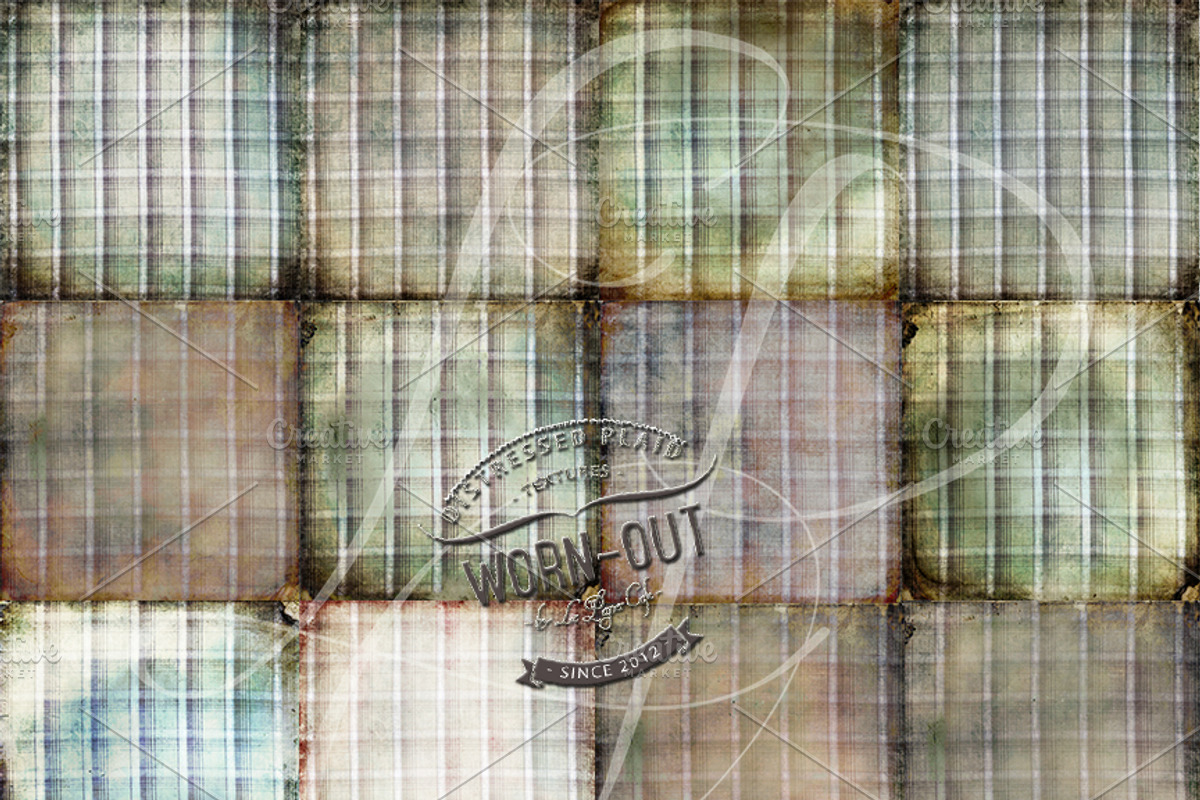 Distressed Plaid Background Textures, a Texture Graphic by Le Paper Cafe