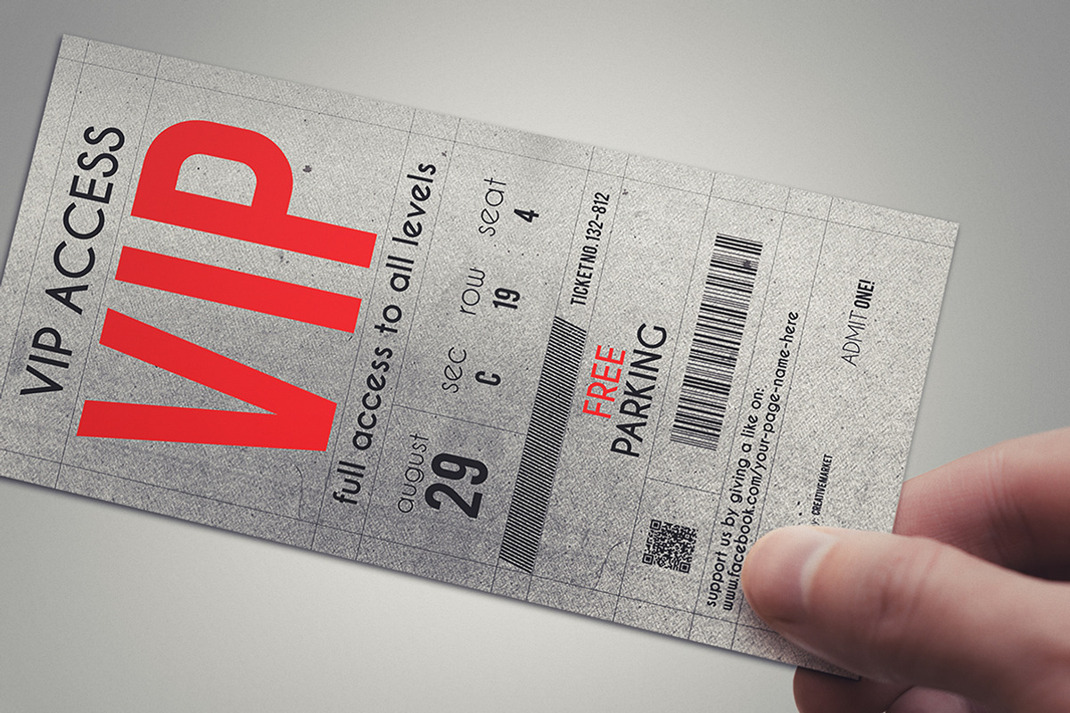 Stylish VIP PASS template, a Card Template by Tzochko