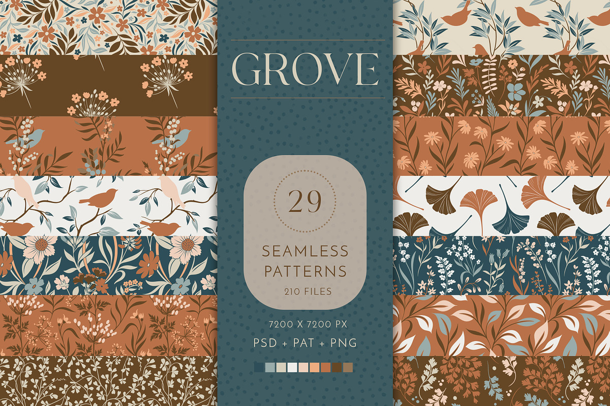 Grove Seamless Pattern Collection, a Pattern Graphic by Eclectic ...