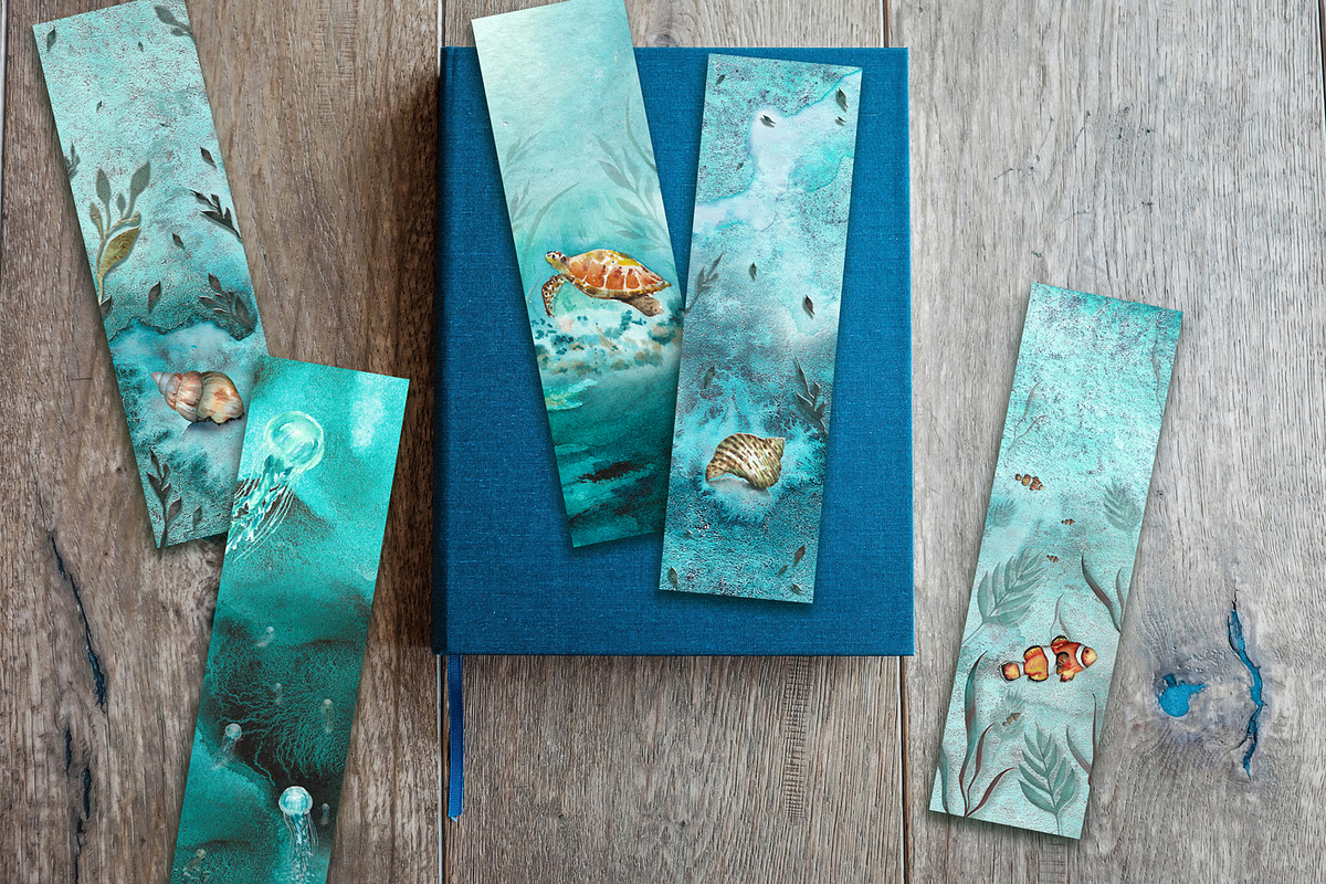"Under the Sea" Watercolor Bookmarks