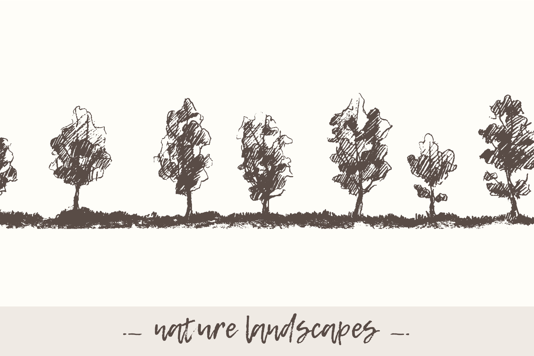 Hand drawn nature landscapes, an Illustration by TheMountBirdStudio
