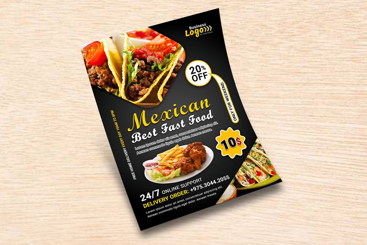 Food Flyer, a Flyer Template by graphicsunday