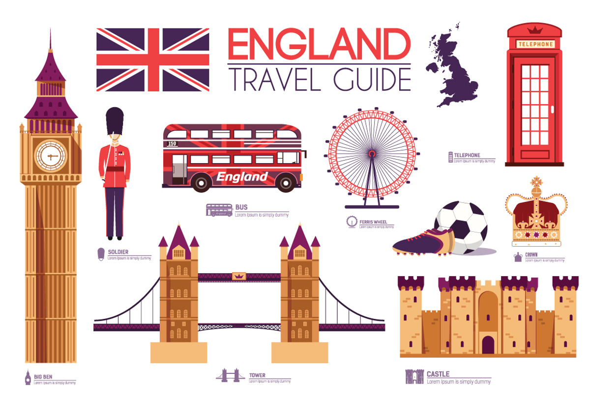 England country flat vector icon set, a Solid Icon by LineTale