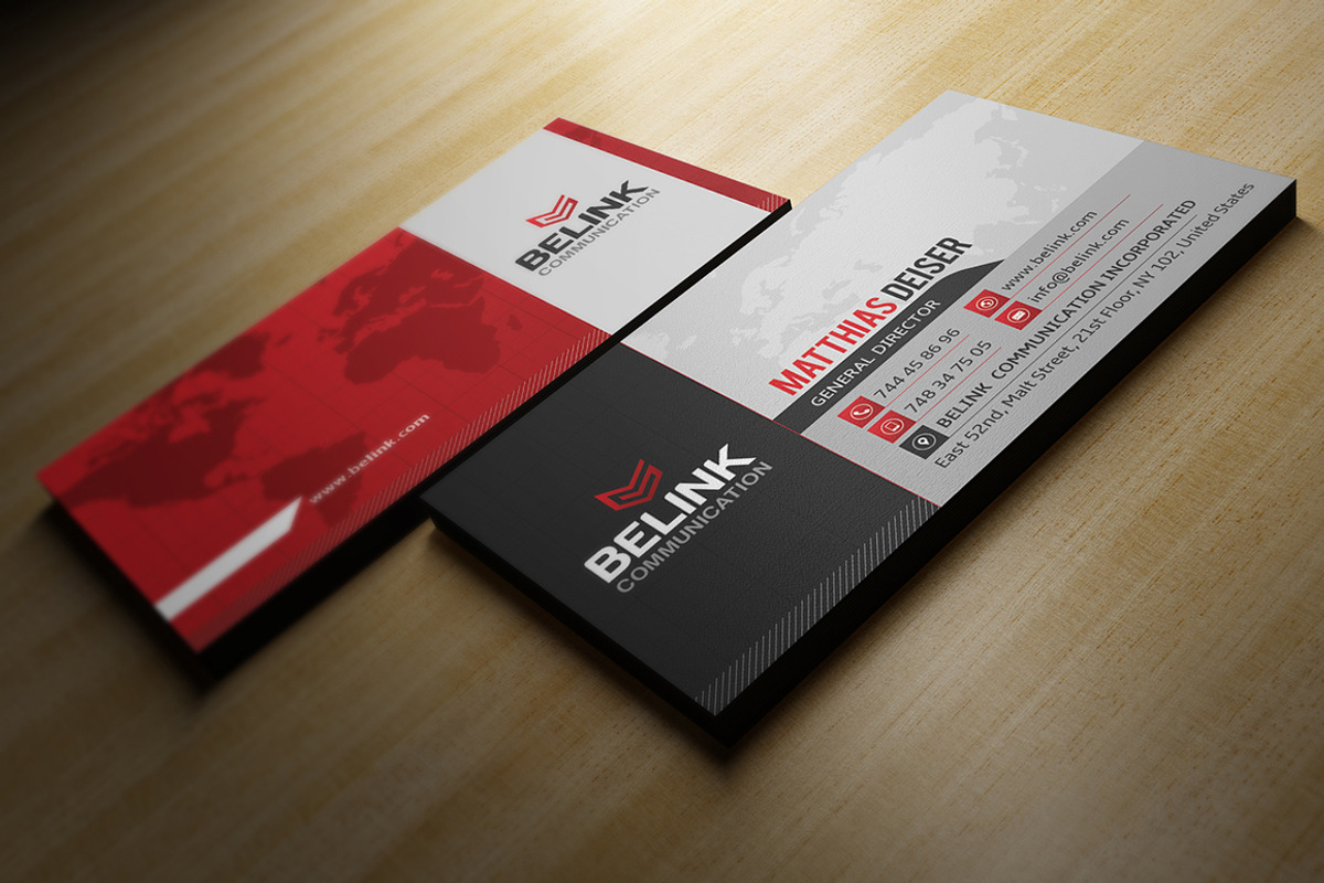 Red Corporate Business Card, a Business Card Template by Marvel