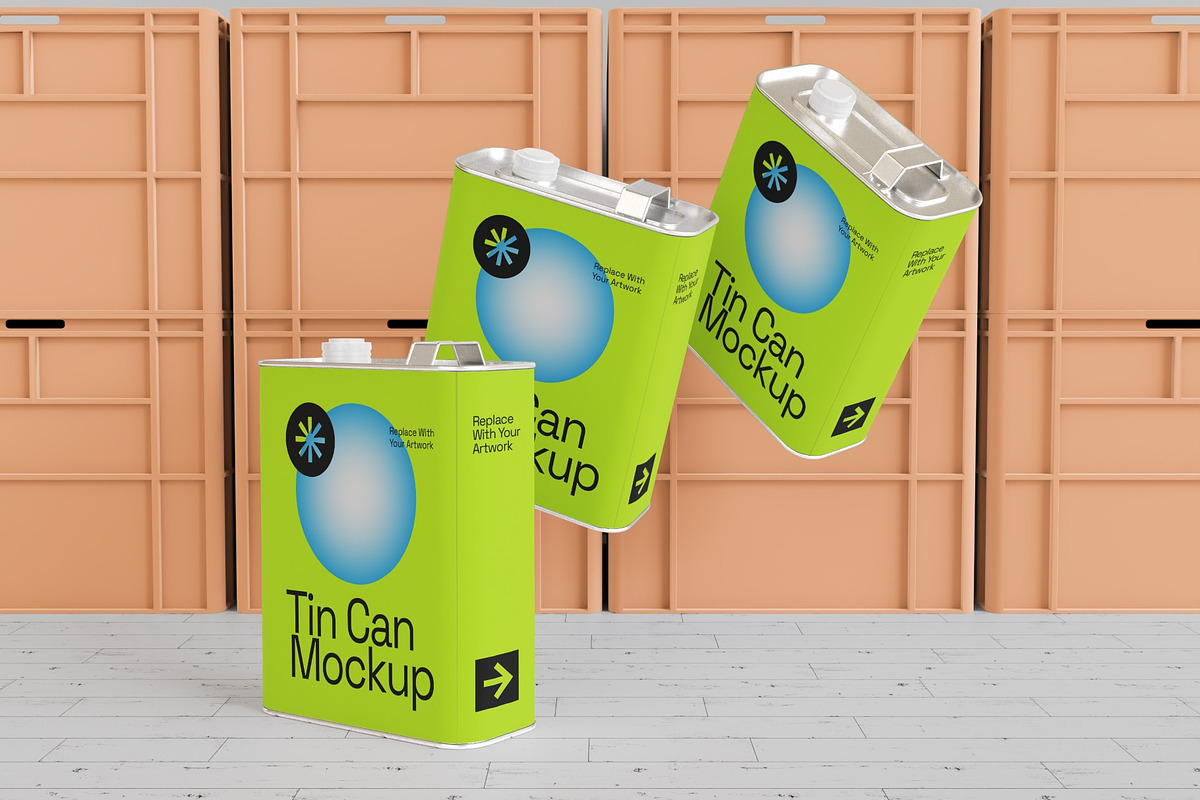 Square Can Packaging Mockup, a Packaging Mockup by graphicook