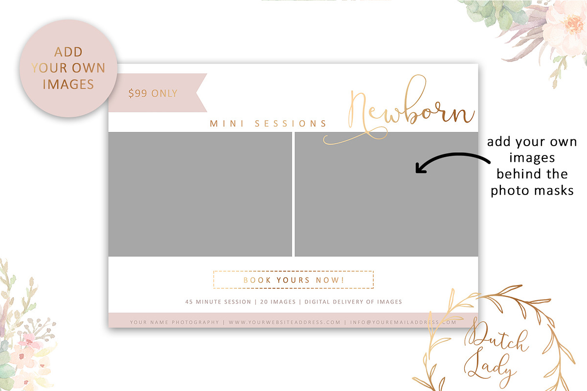 PSD Photo Session Card Template #16, a Card Template by The Dutch Lady ...