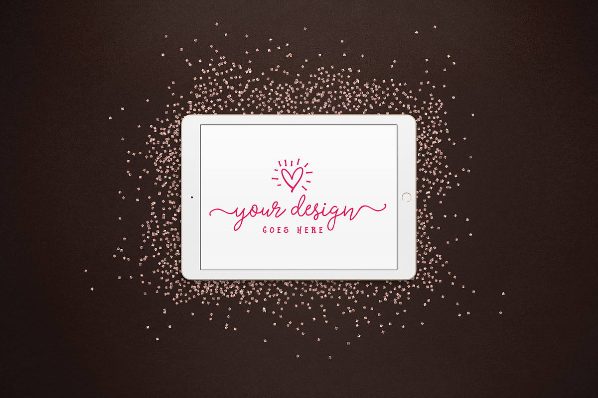 Horizontal iPad Glitter Mockup, an iPad Mockup by Garlic Friday Design