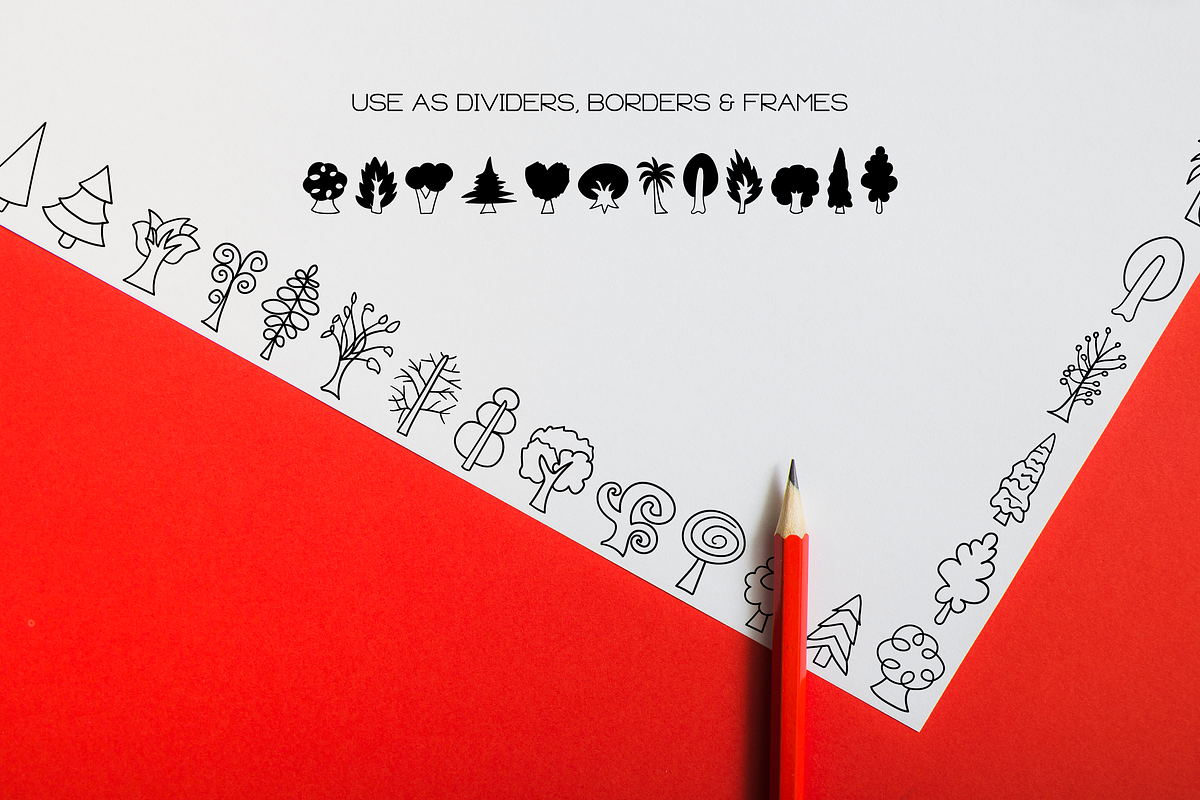Tree Doodles - Dingbats Font, a Symbol Font by WADLEN