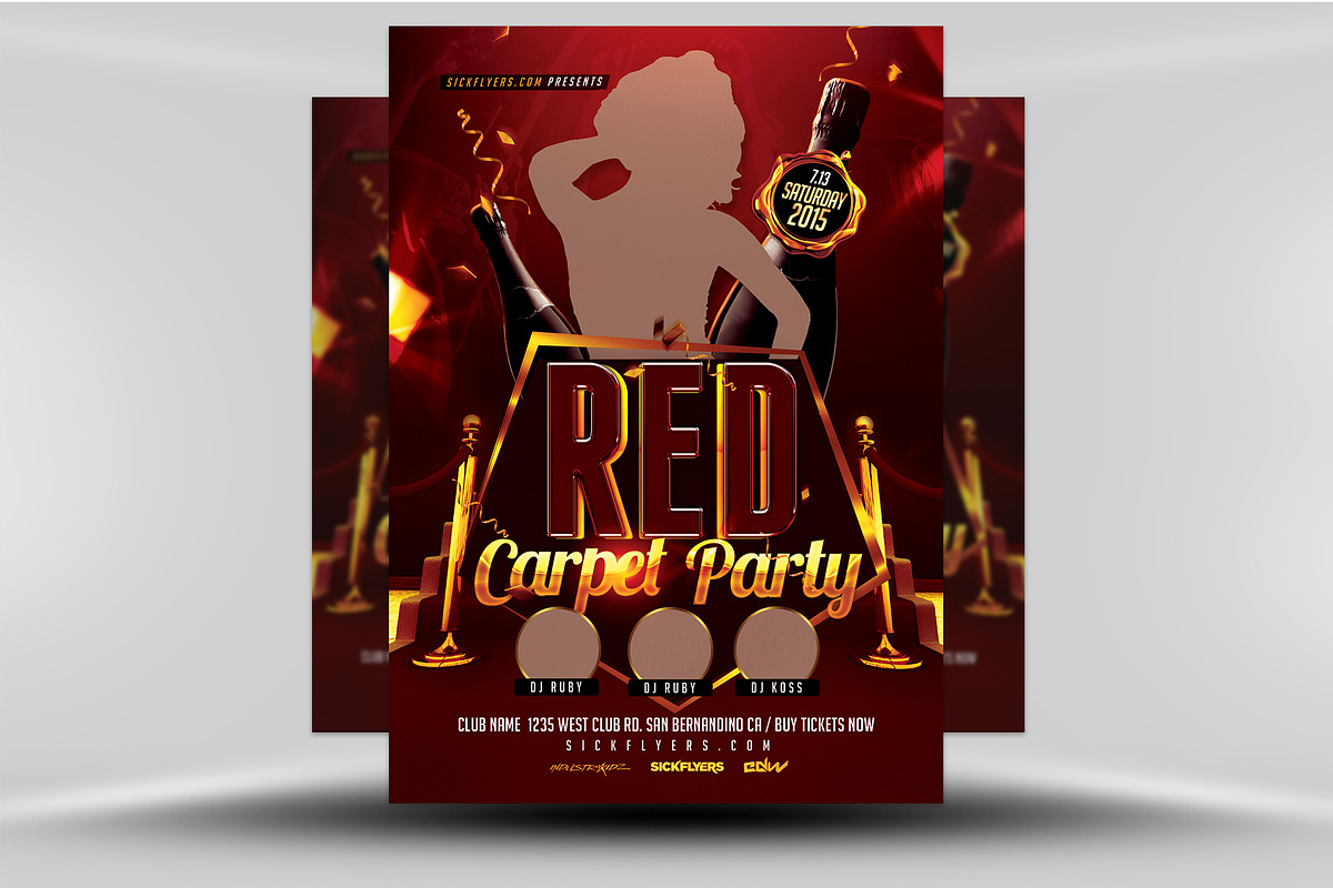 Red Carpet Event Flyer Template, a Flyer Template by FlyerHeroes