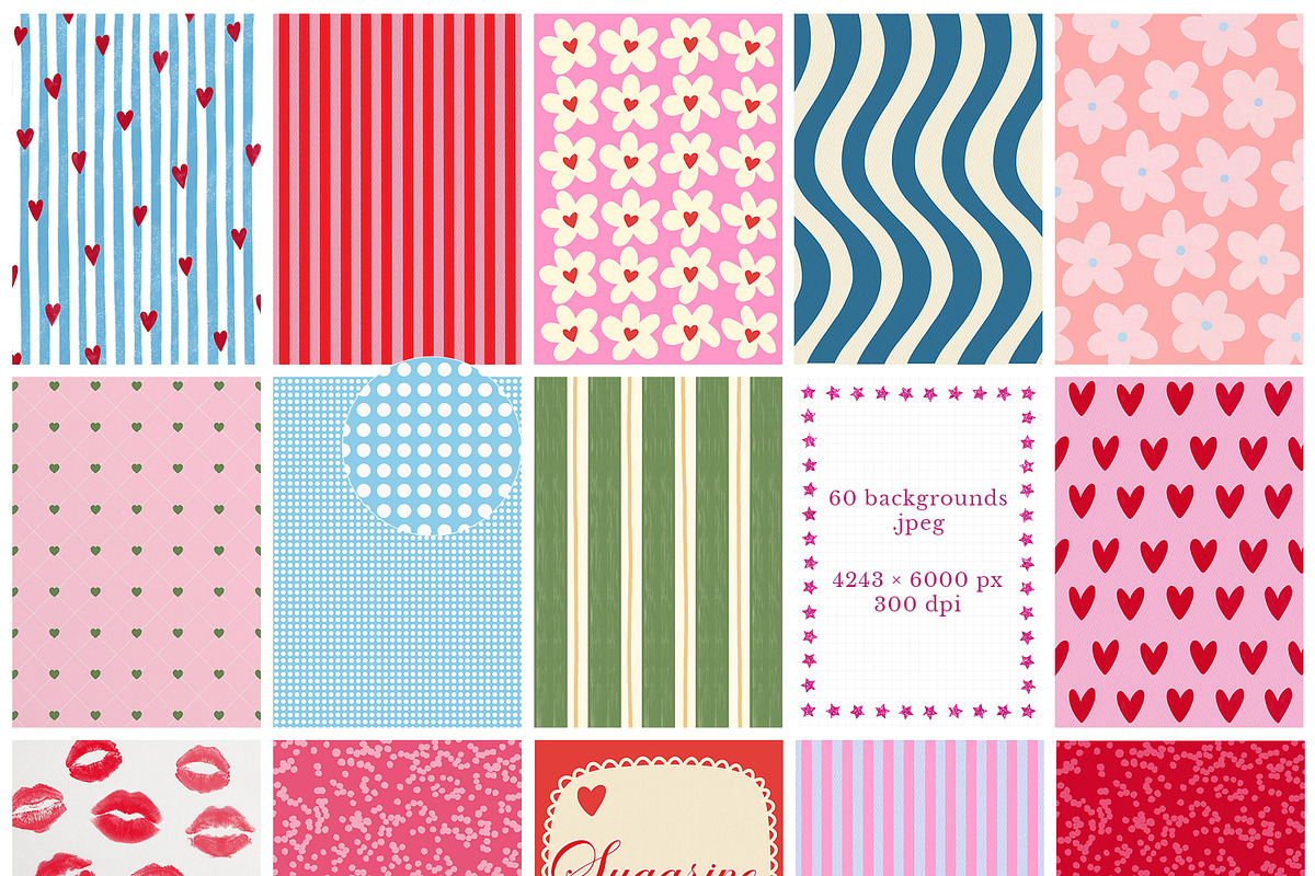 Sugarine Sweet Backgrounds, a Background Graphic by alonahaidash