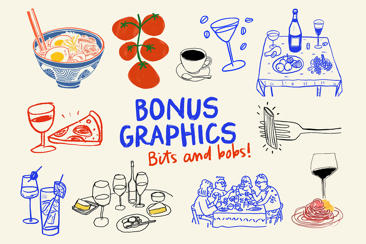 Pasta and Wine SVG Font - Nicky Laatz