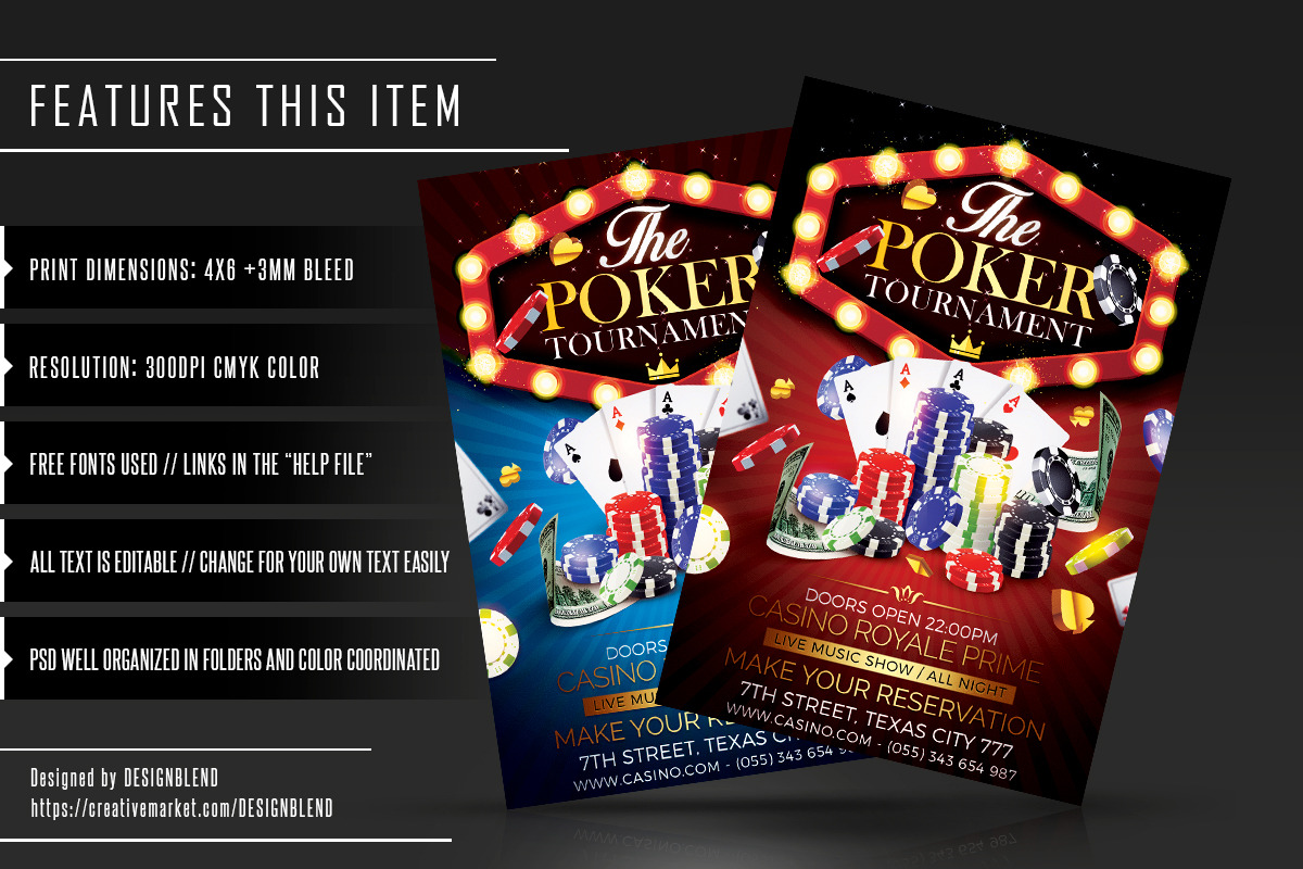 Poker Tournament Flyer Template PSD, a Flyer Template by designblends ...