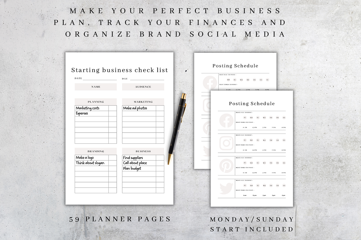 Digital Business Planner Templates, a Stationery Template by ...