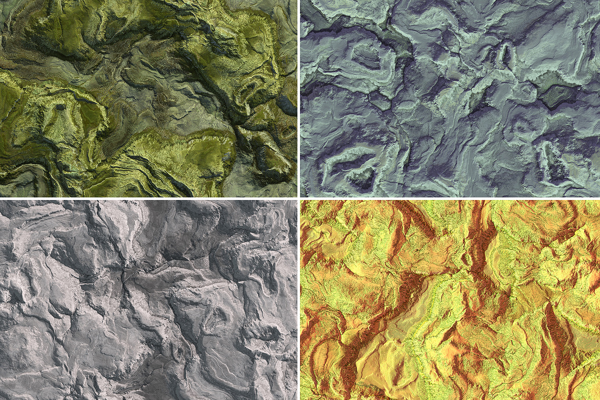 20 Hills Topography Atop Textures, a Texture Graphic by Textures ...