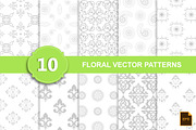 10 Floral Vector Patterns, a Pattern Graphic by DeepDesign