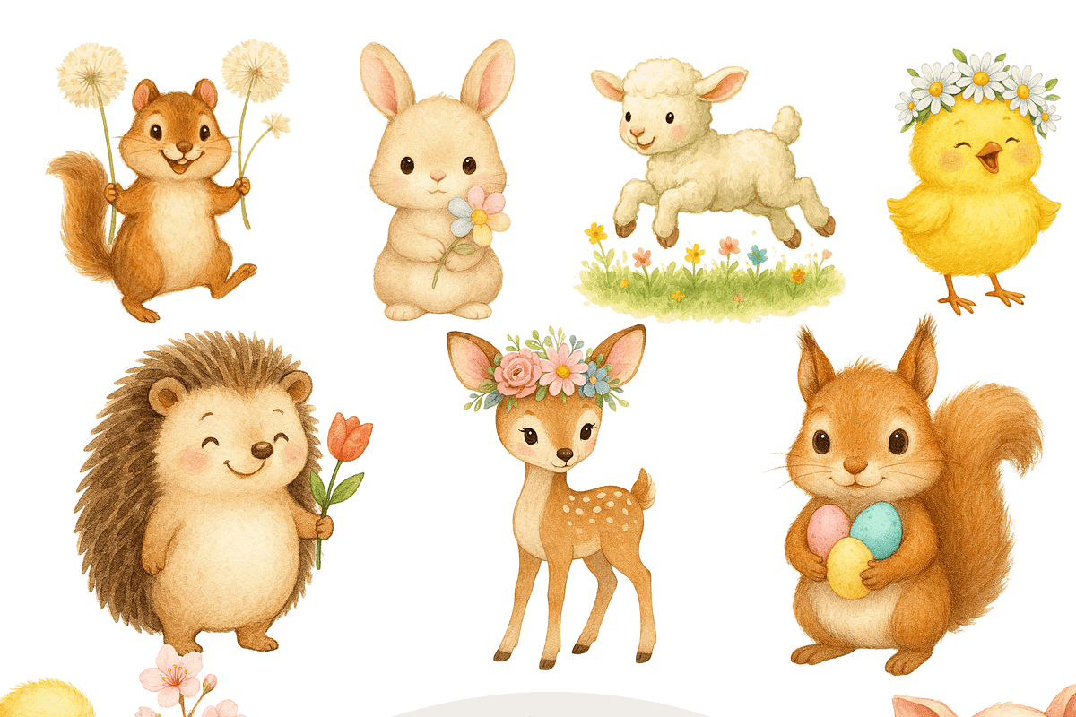 Spring Animals Clipart Set