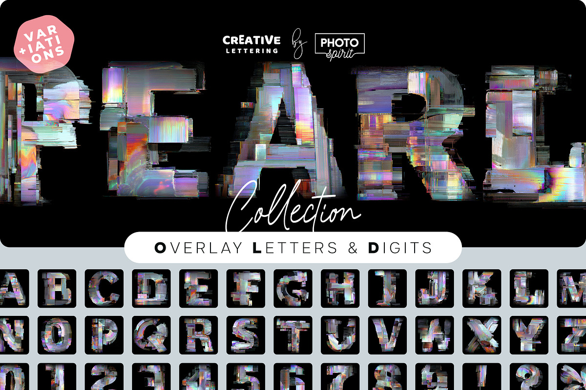 Digital Pearl Art Letters Overlays, a Symbol Font by PhotoSpirit