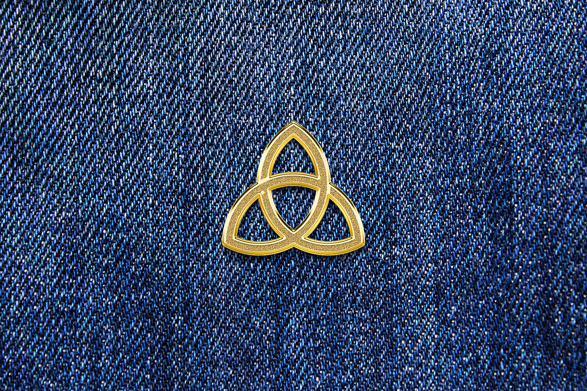 Gold Enamel Pin Mockup, a Product Mockup by Creativeadi