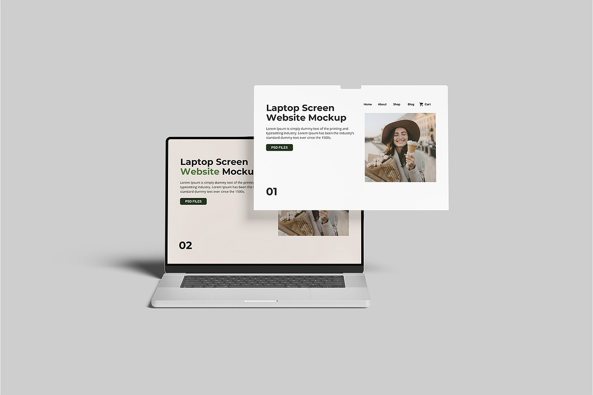 Laptop Screen Website Mockup, a Mac Mockup by Graphiculon