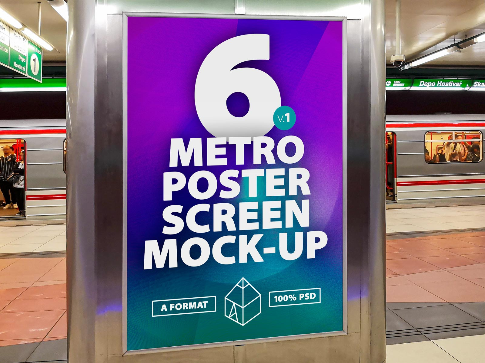 Metro Underground Ad Screen MockUp 4, an Advertising Mockup by Graphic ...