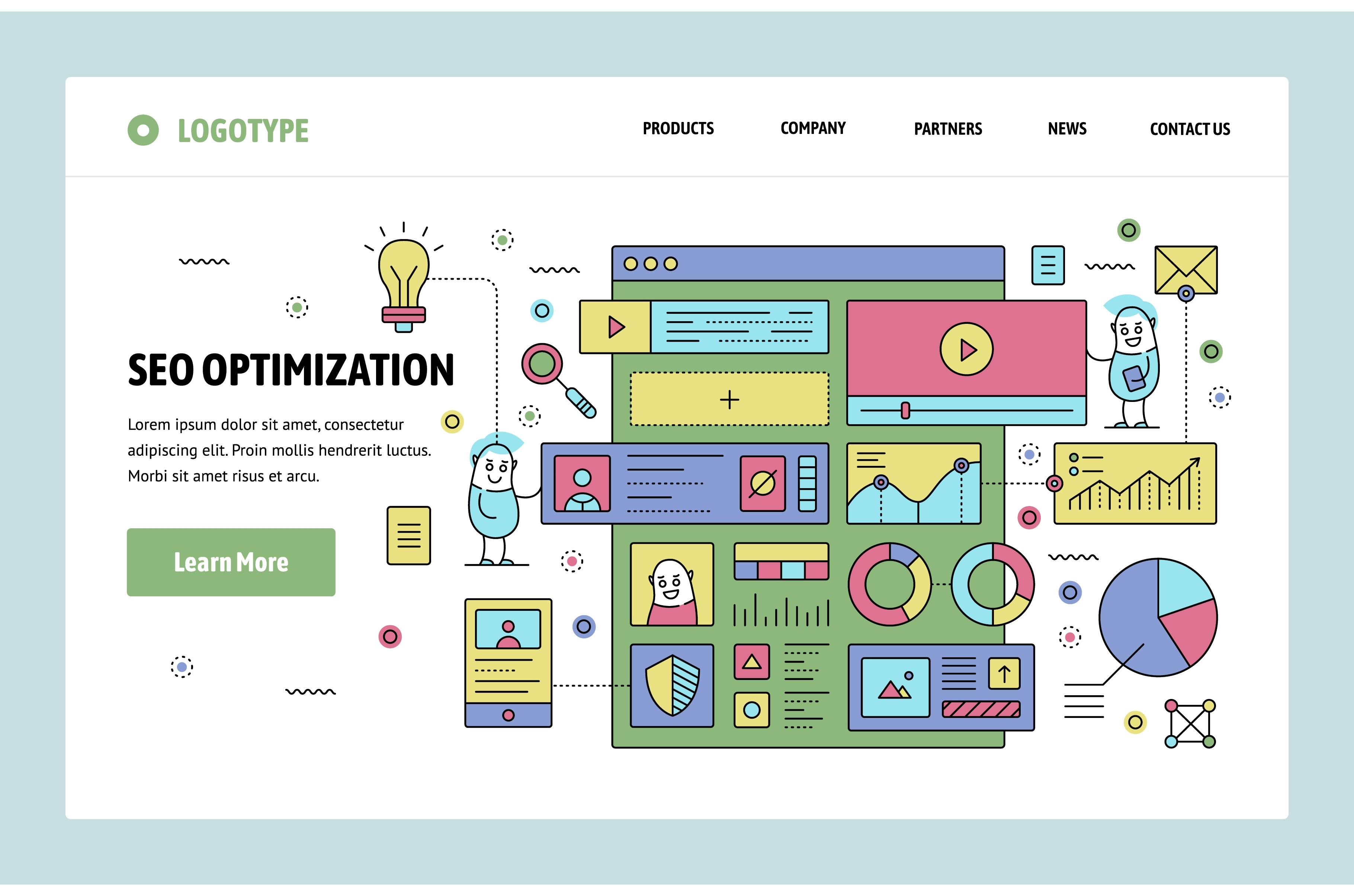 Vector web site linear art design, a Technology Illustration by Sky ...