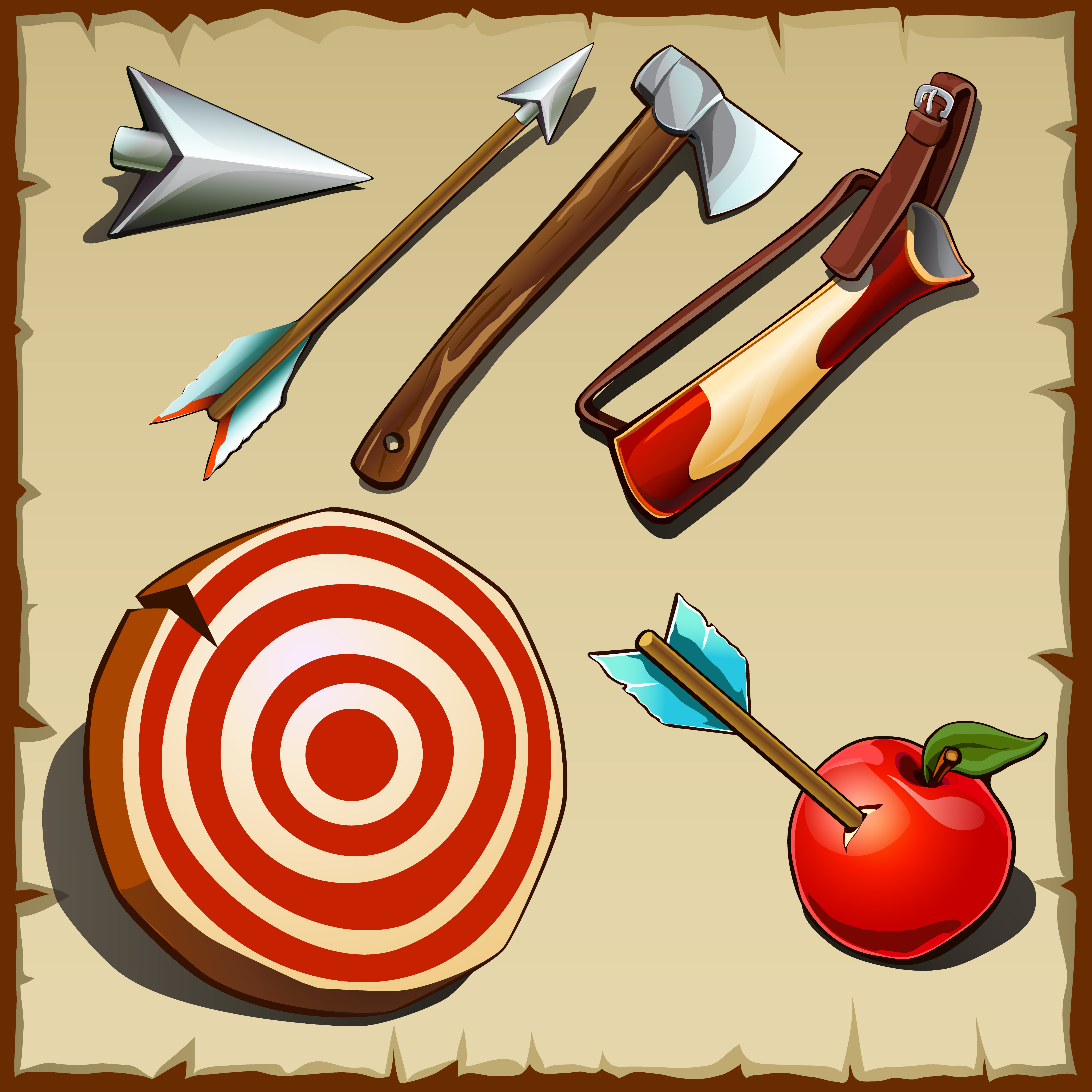 Archery set and tools for the hunter | Illustrations ~ Creative Market