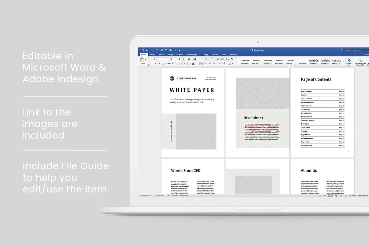White Paper | MS Word & Indesign, a Brochure Template by Leaflove