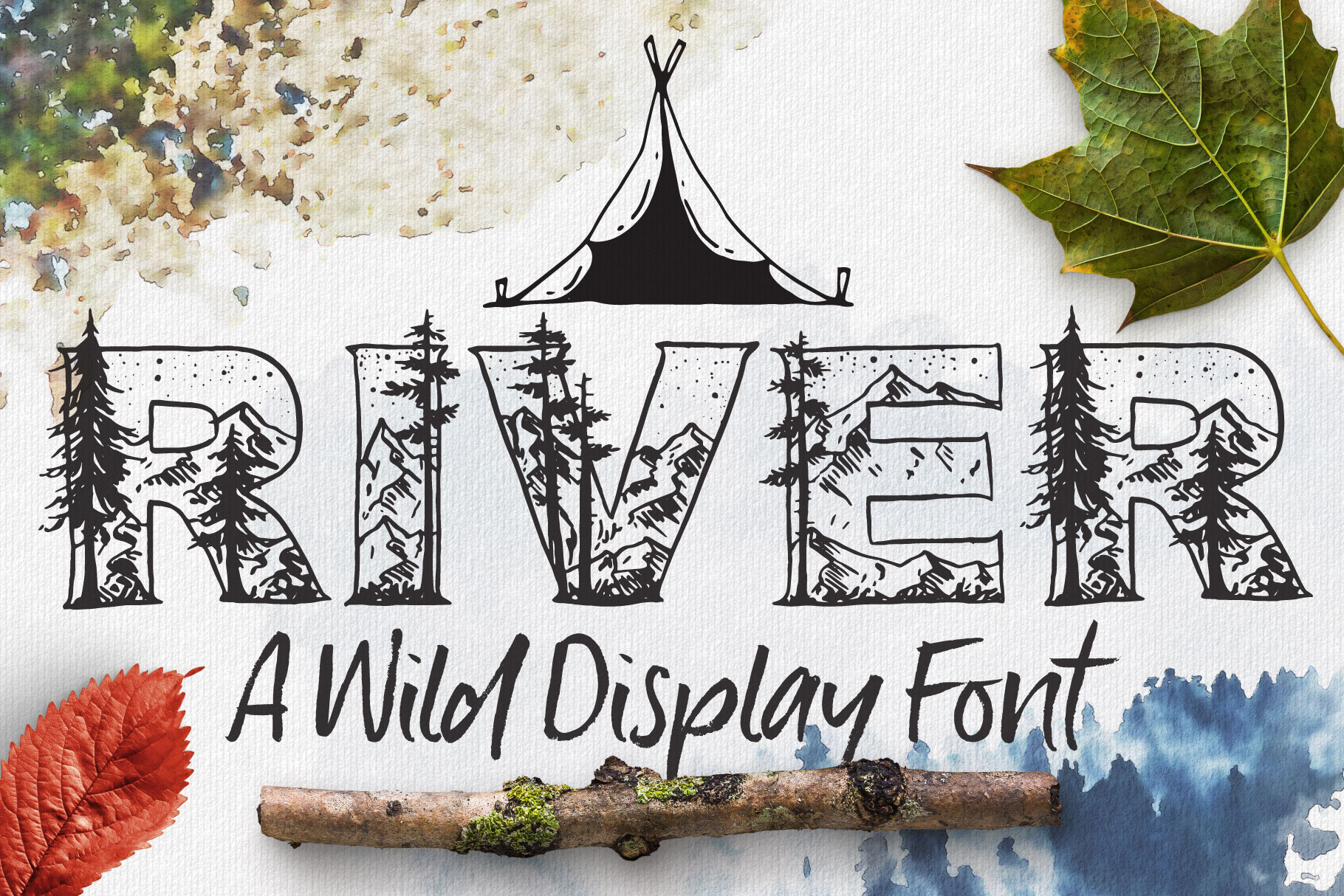 Wild River Rustic Display Font, an Illustration by ECHOFOXX
