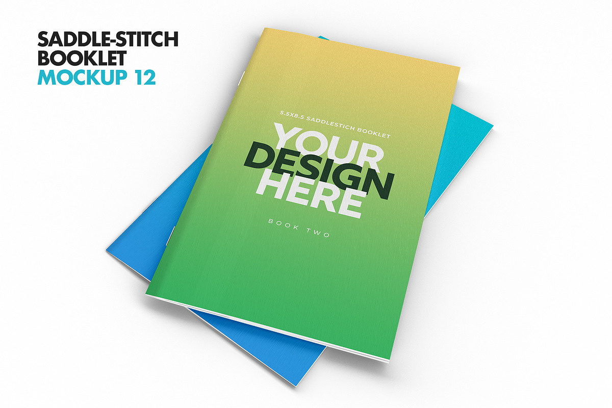 Saddle-Stitch Booklet PSD Mockups