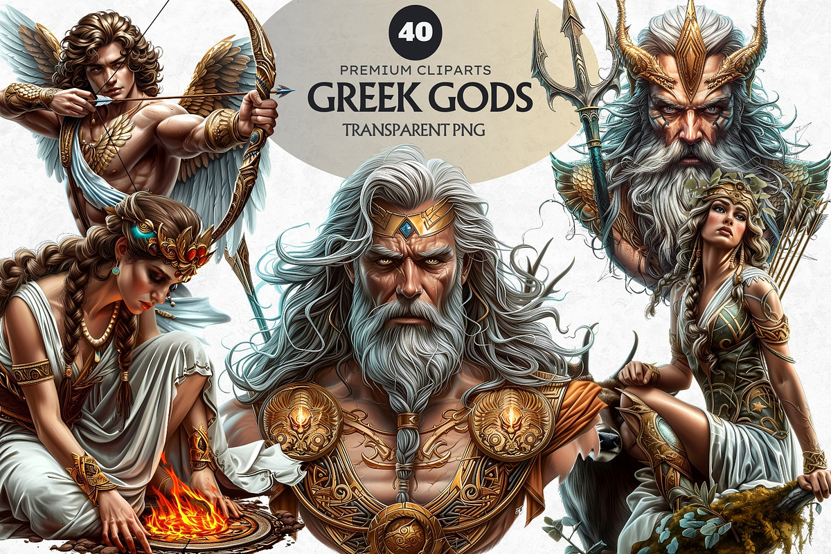 Greek Gods and Goddesses Clipart, a Person Illustration by ThatsDesign Art