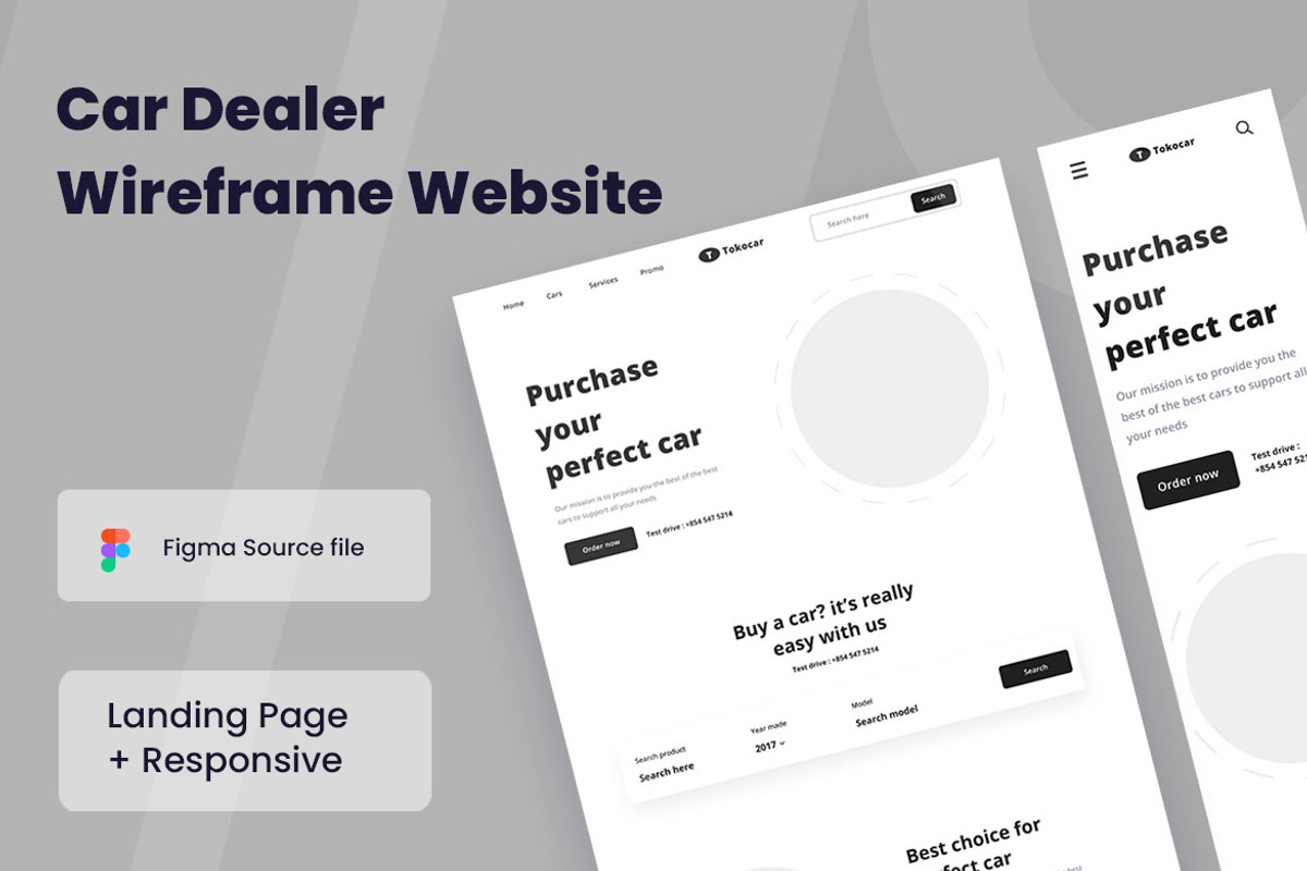 Car Dealer Wireframe Website