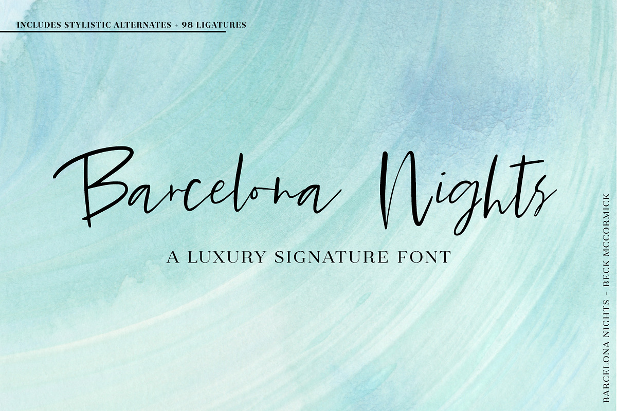 Barcelona Nights Signature Script, a Script Font by Beck McCormick