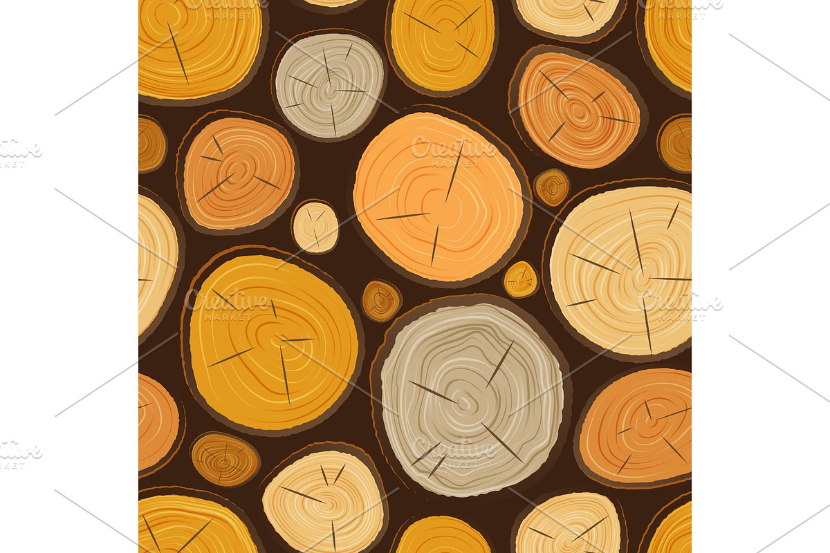 Vector tree wood slice texture, a Texture Illustration by RocketArt